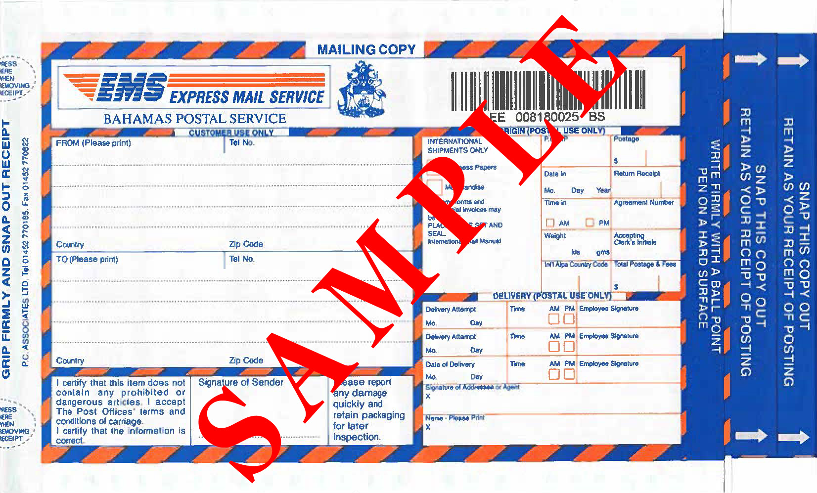 Express Mail Service (EMS) | Bahamas Postal Service