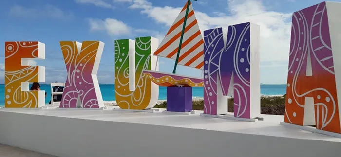 Tourism unveils Exuma Icon Sign against turquoise waters