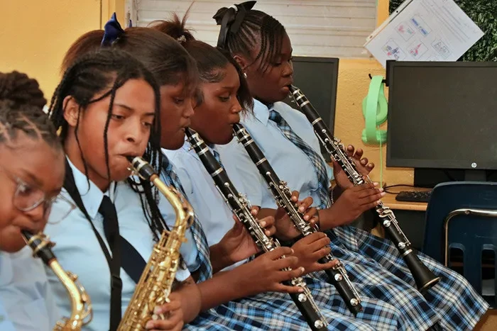 Mayaguana students 'strike up the band' in the E. Clement Be
